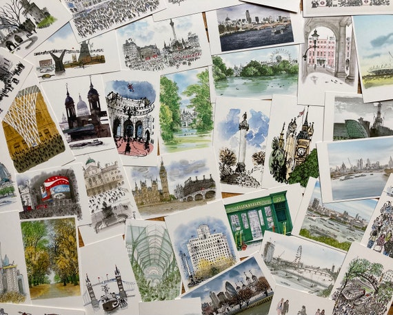 London Postcards: Iconic London Views and Scenes by David | Etsy