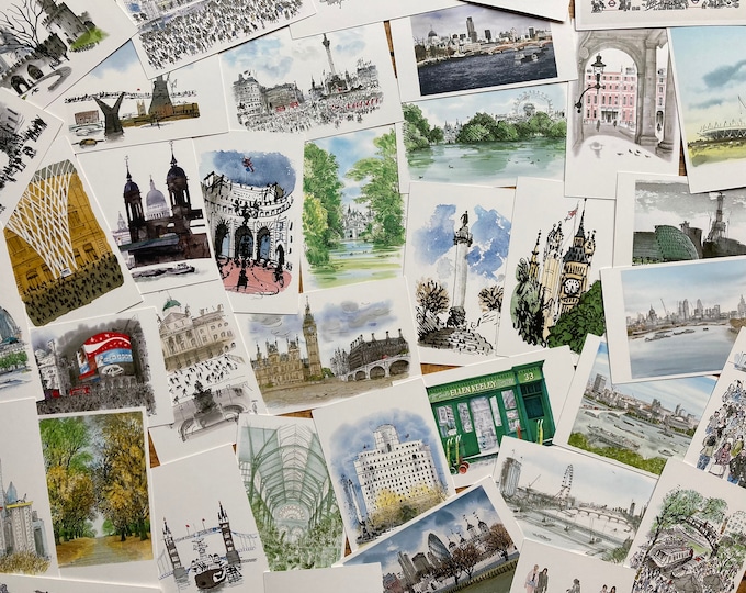 London Map Postcard London Map Illustration London Art Print London Map ...