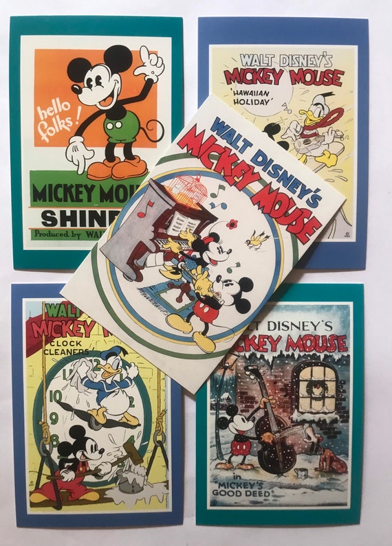 The Art of Disney Classic Movie Posters Postcards Set: Mickey | Etsy