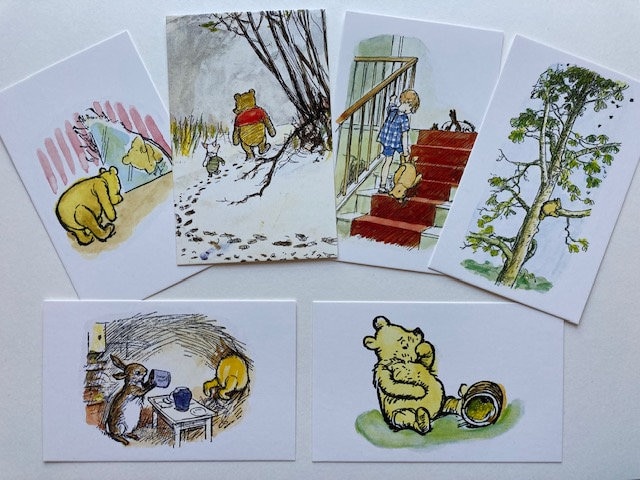 Winnie the Pooh Vintage Style Postcards: A.A Milne Prints | Etsy
