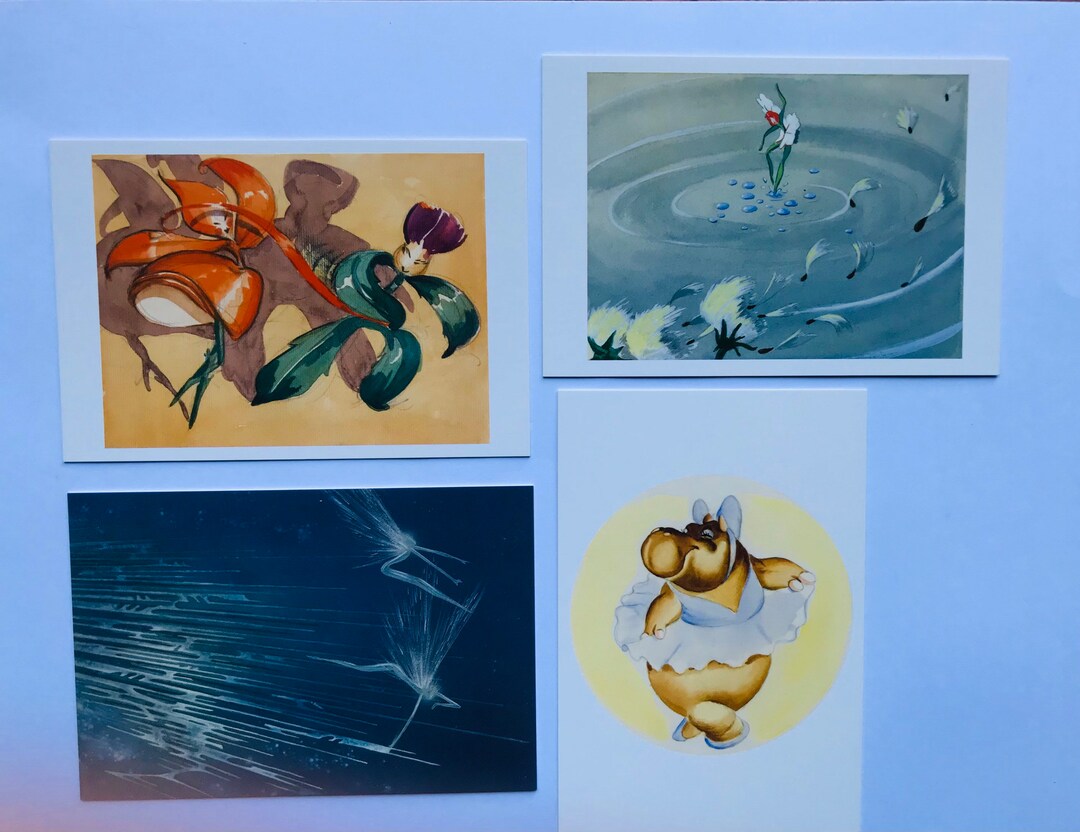 The Art of Disney: Set of 4 Fantasia Postcards, Collectible Art Prints ...