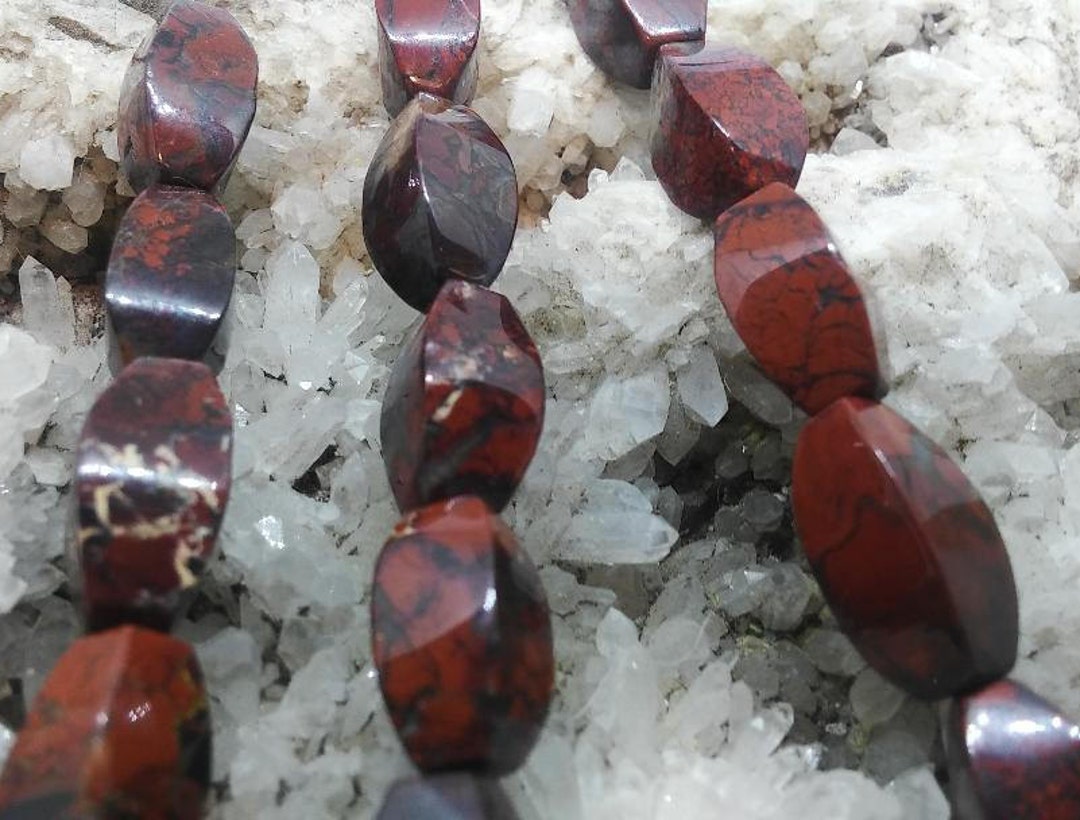 Brecciated Jasper Flat Four Sided Shape Bead Strand 7x15 Mm-15 ...