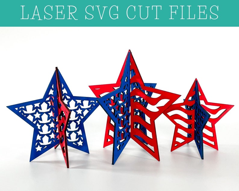 1/8 3D Patriotic Stars Laser Cut Files Glowforge - Etsy