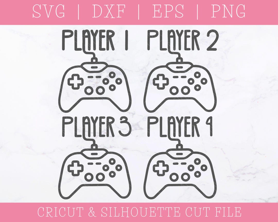 Player SVG Bundle DXF PNG - Player 1, Player 2, Player 3, Player 4 ...