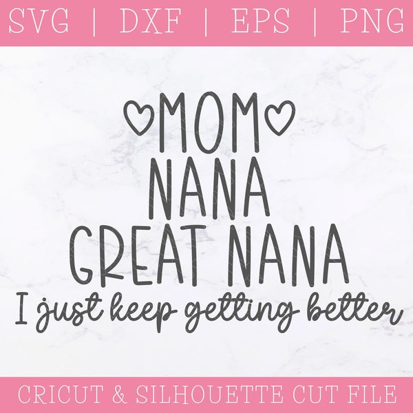 Mom Nana Great Nana Svg - Etsy
