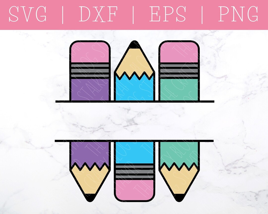 Split Pencils SVG Name Frame SVG SVG Files for Cricut - Etsy UK