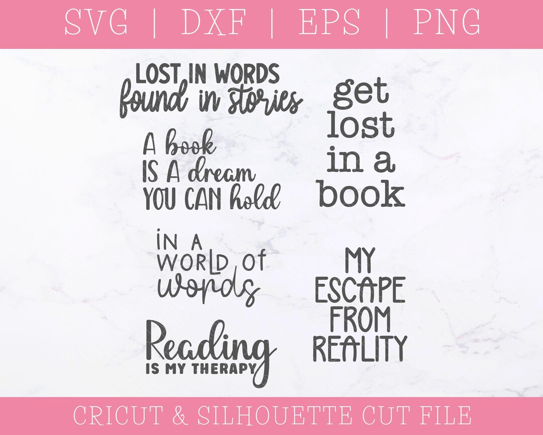 Book Lover SVG Bundle: Reader Sayings, Cricut Cut File (digital ...