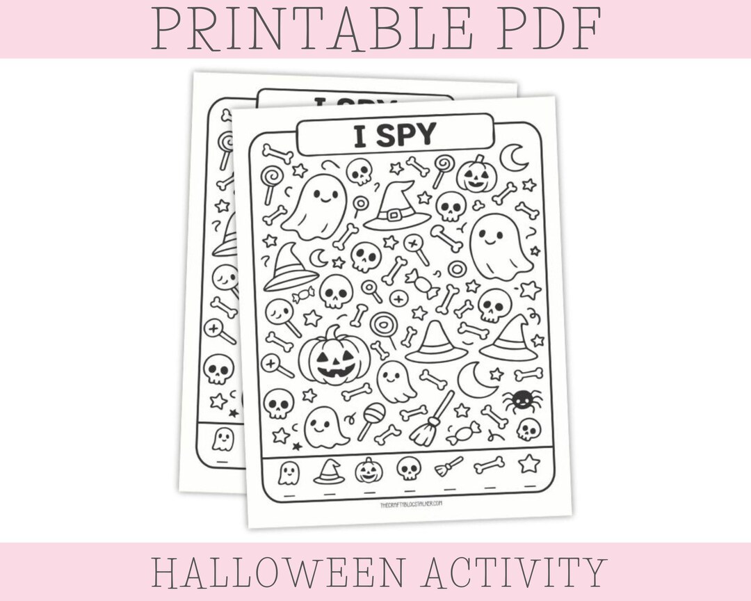 Halloween I Spy Printable Activity Sheet PDF (digital Download) - Etsy