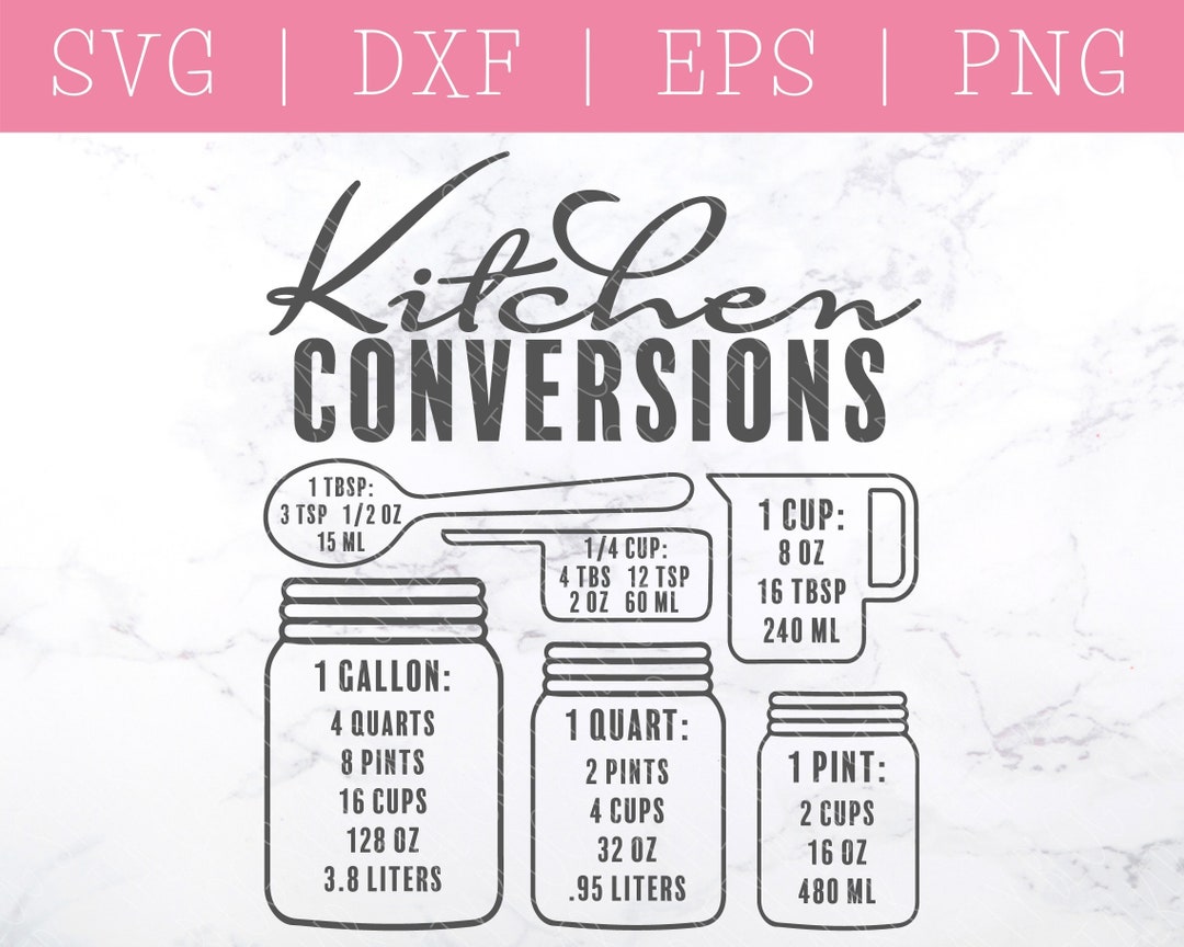 Kitchen Conversion SVG Conversion Chart Kitchen (Download Now) - Etsy
