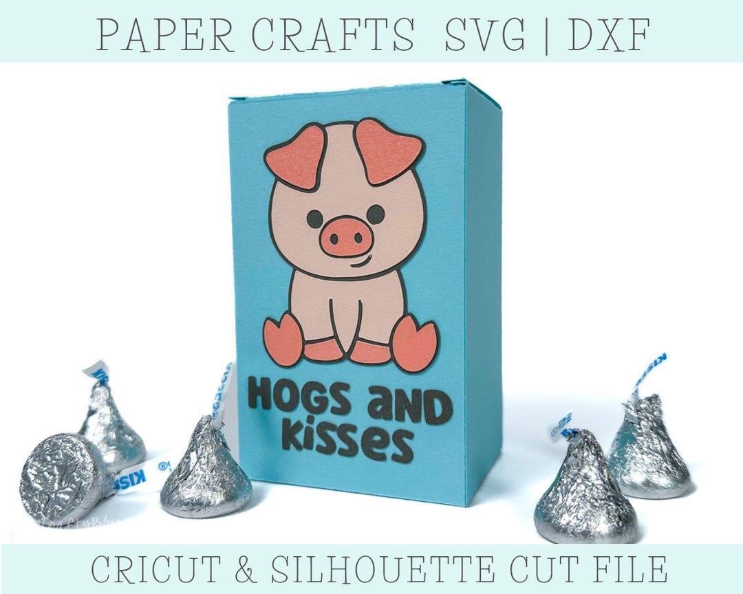 Paper Box Template SVG DXF, Hogs and Kisses, Livestock, Show Pig, Gift ...