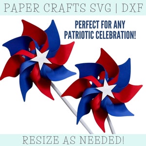 Patriotic Paper Pinwheel SVG DXF They Actually Spin! July 4th, Fourth ...