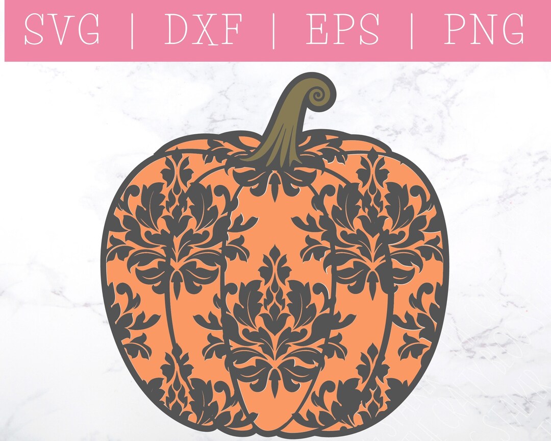 Damasco Calabaza SVG DXF PNG Acción de Gracias svg - Etsy España