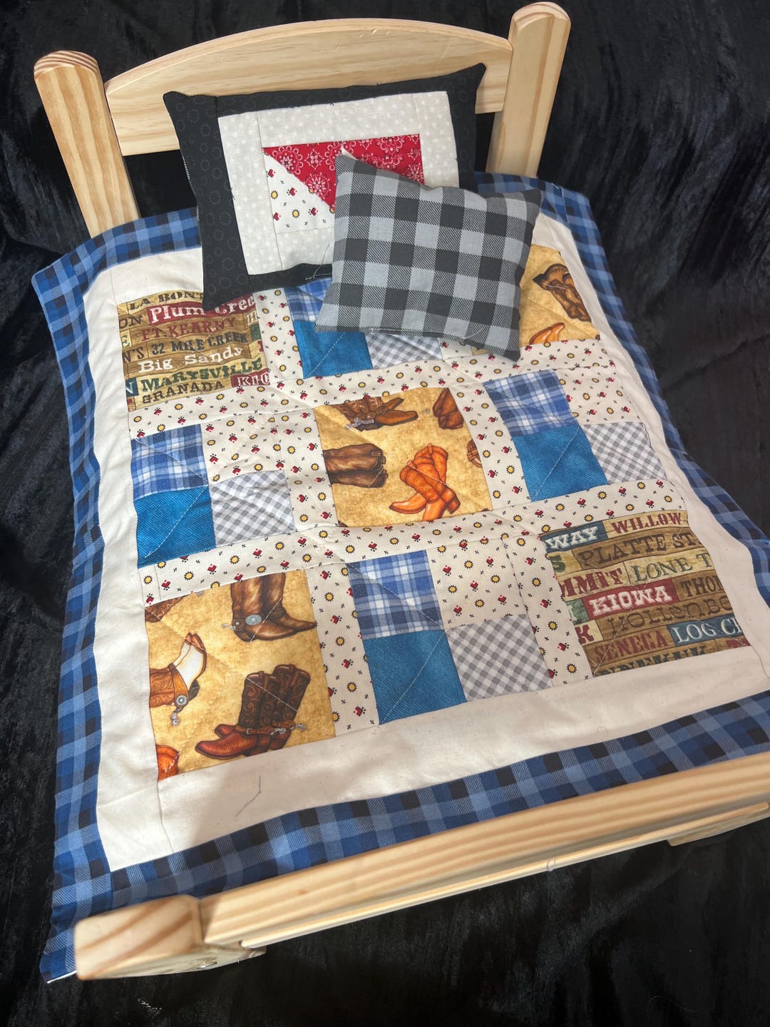 Rustic Doll Quilt - Made for American Girl Etc.18"x19” Polly’s Quilts ...