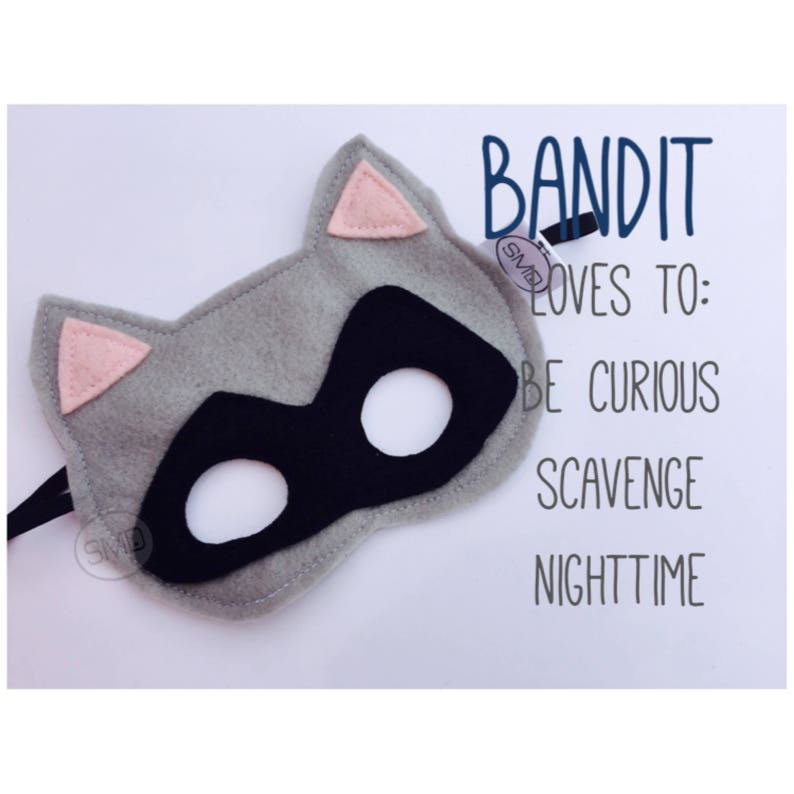 Bandit Raccoon Mask - Woodland, Felt Mask, Child's Mask, Forest, Party ...