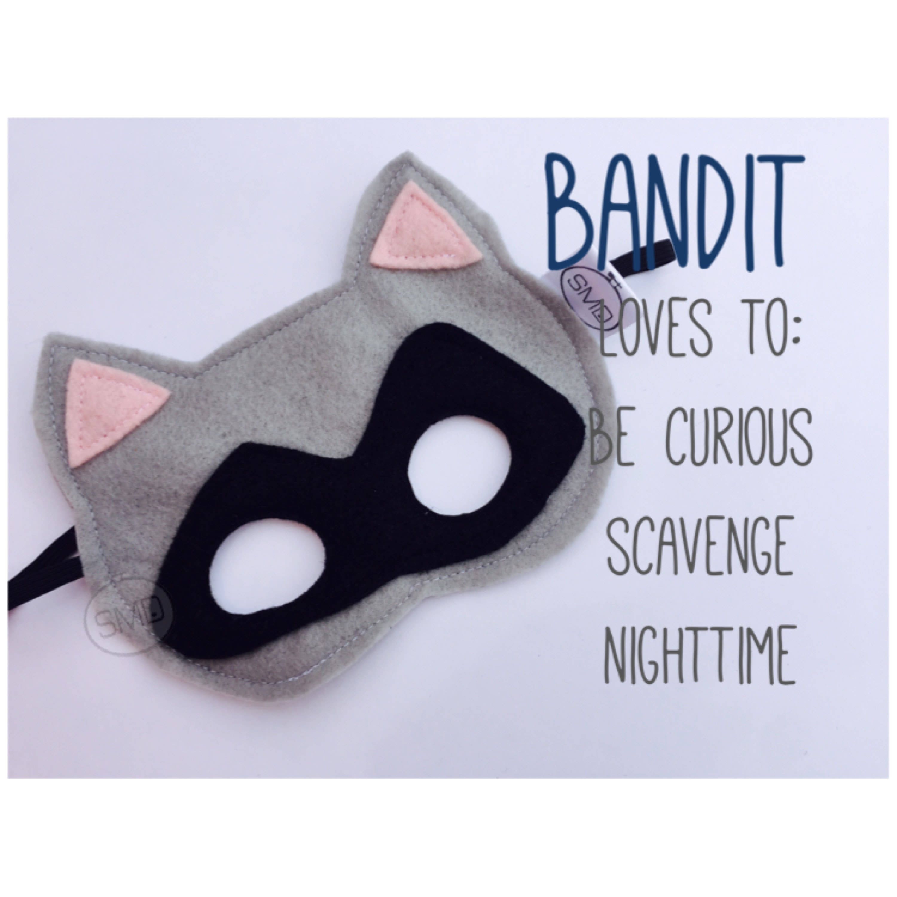 Bandit Raccoon Mask - Woodland, Felt Mask, Child's Mask, Forest, Party ...
