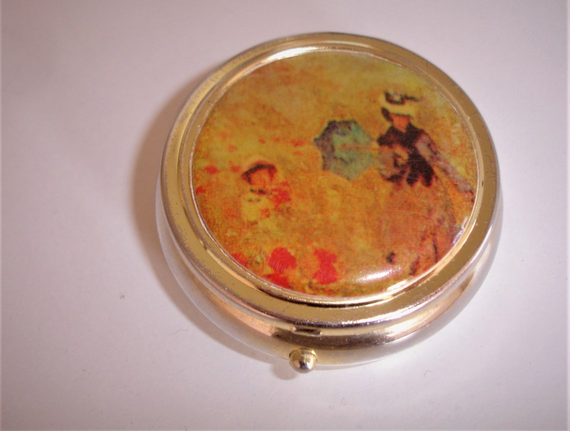 Pill box round pill box gift for mom gift for her gift for | Etsy