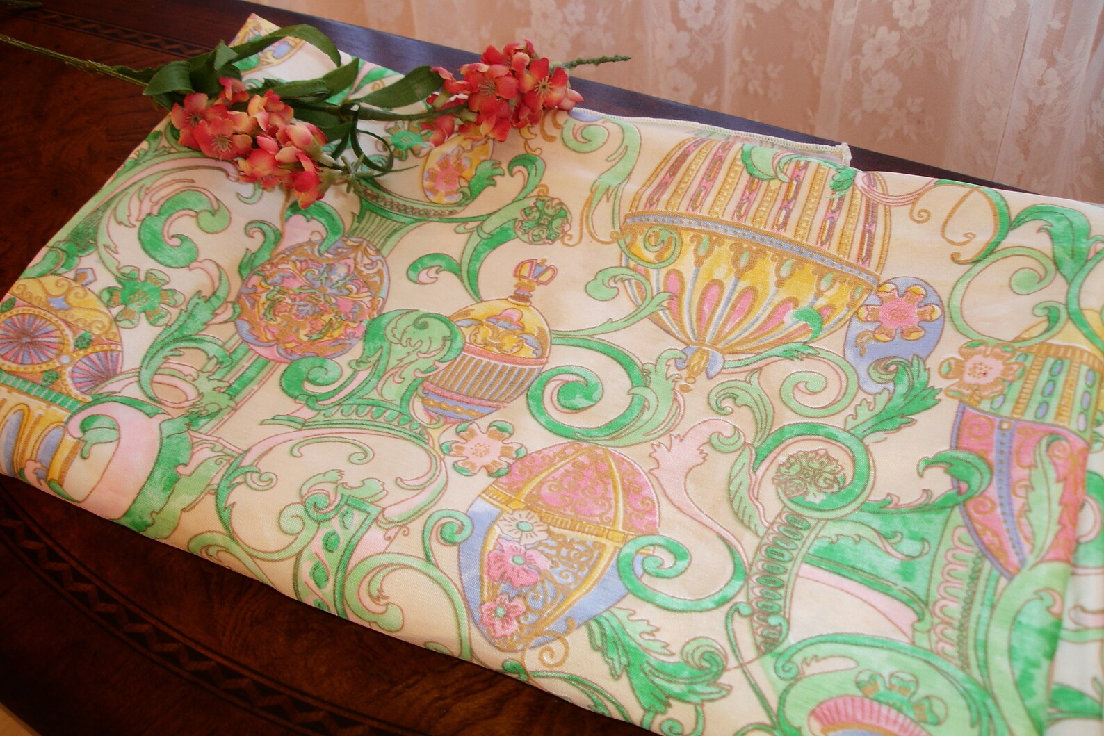 Easter Tablecloth Easter Linens Oblong Vintage Easter - Etsy