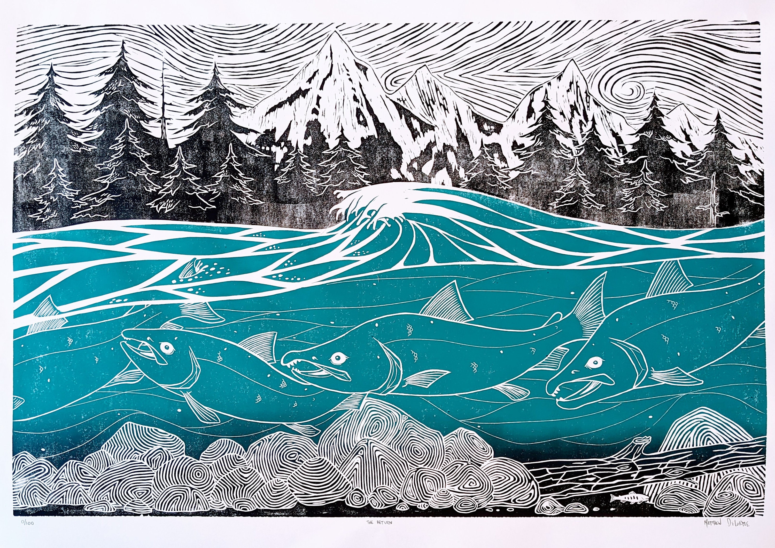The Return -wood Cut Relief Print - Etsy