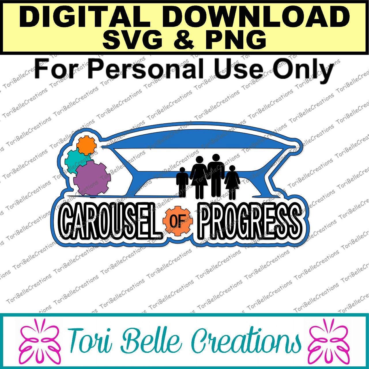 Carousel of Progress Title: Layered SVG Cut File for Scrapbooking ...