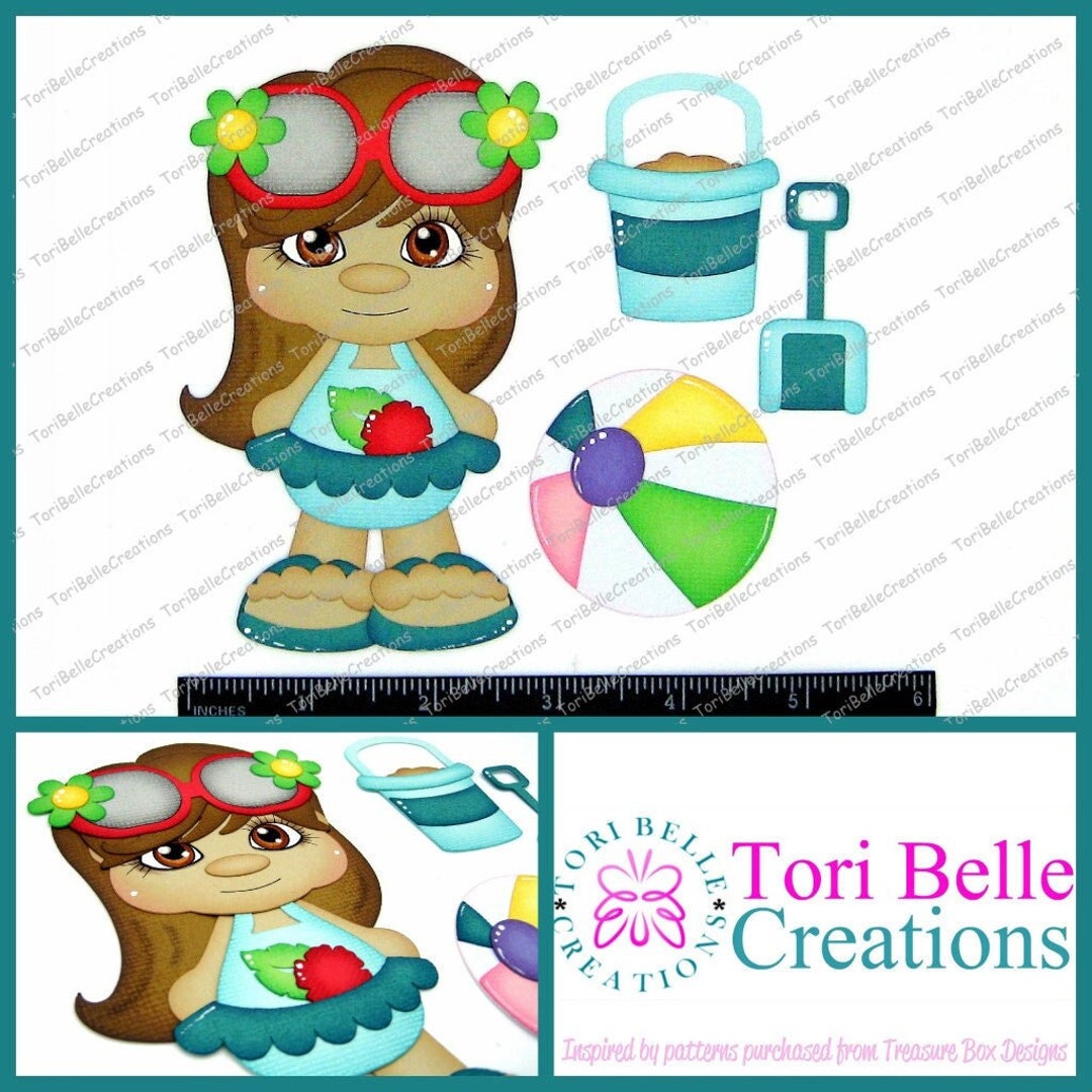 Beach Girl: Handmade Paper Piecing Die Cut, Scrapbook Page ...