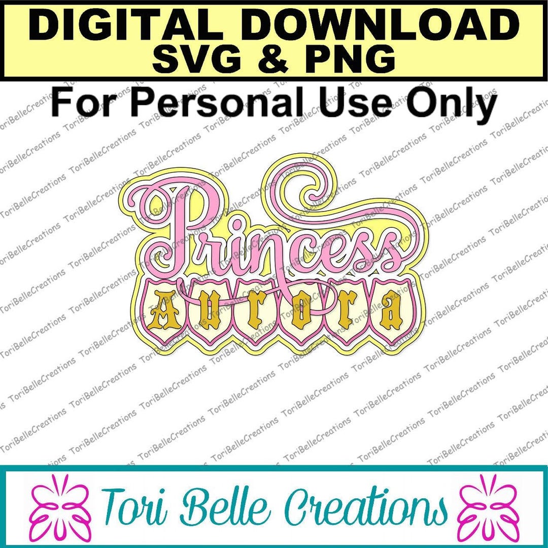 Princess Aurora Title: Layered SVG Cut File for Scrapbooking (digital ...
