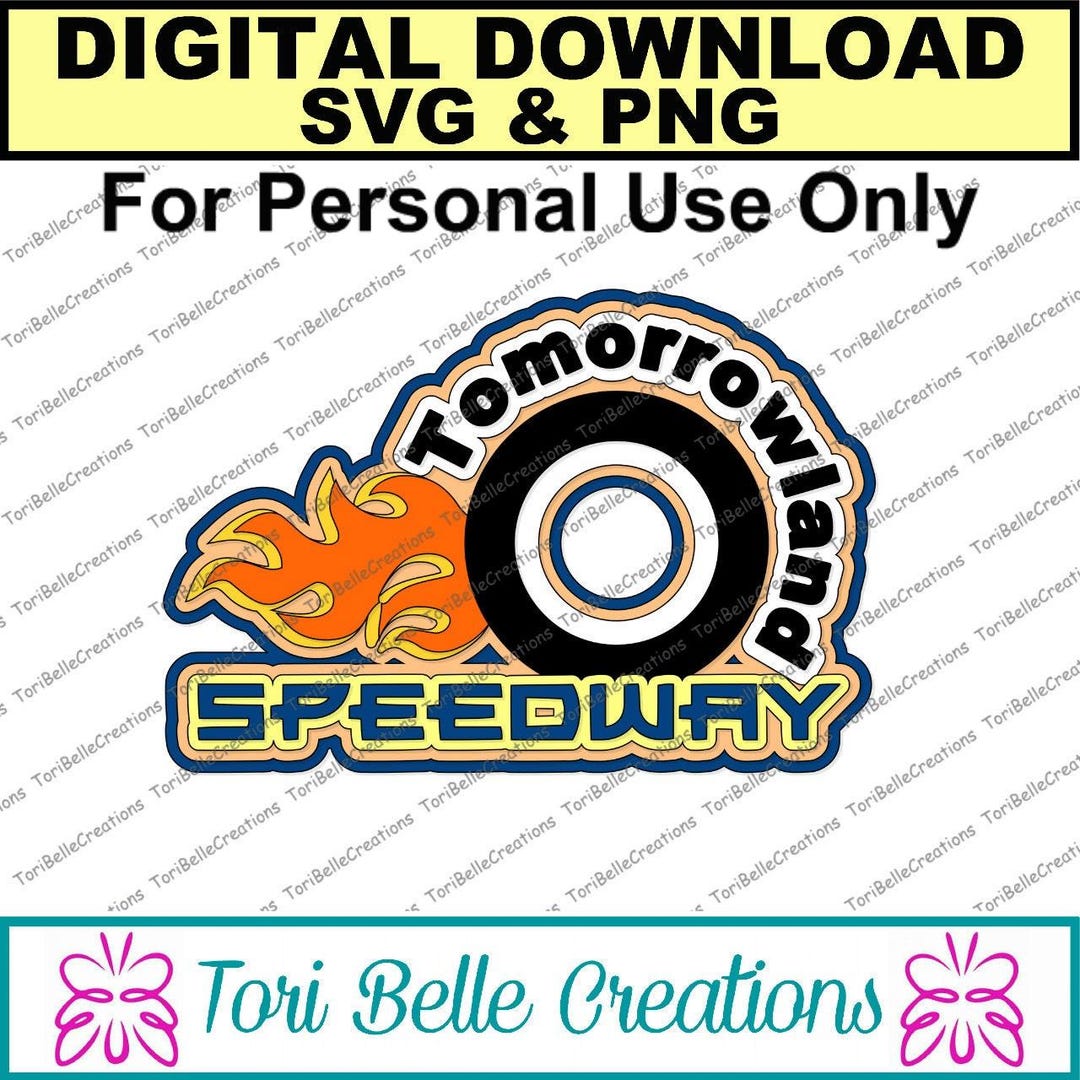 Tomorrowland Speedway Title: Layered SVG Cut File for Scrapbooking ...