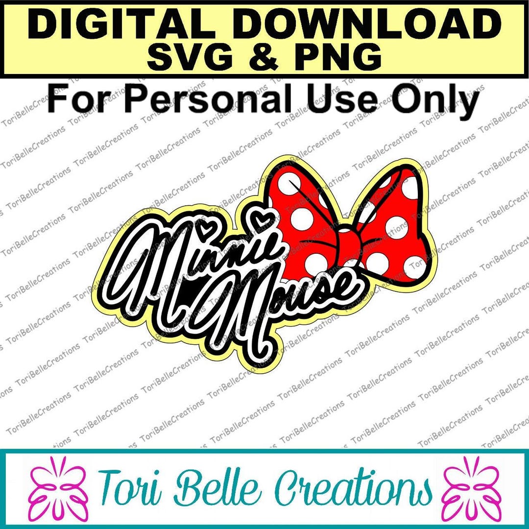 Minnie Mouse Title: Layered SVG Cut File for Scrapbooking (digital ...