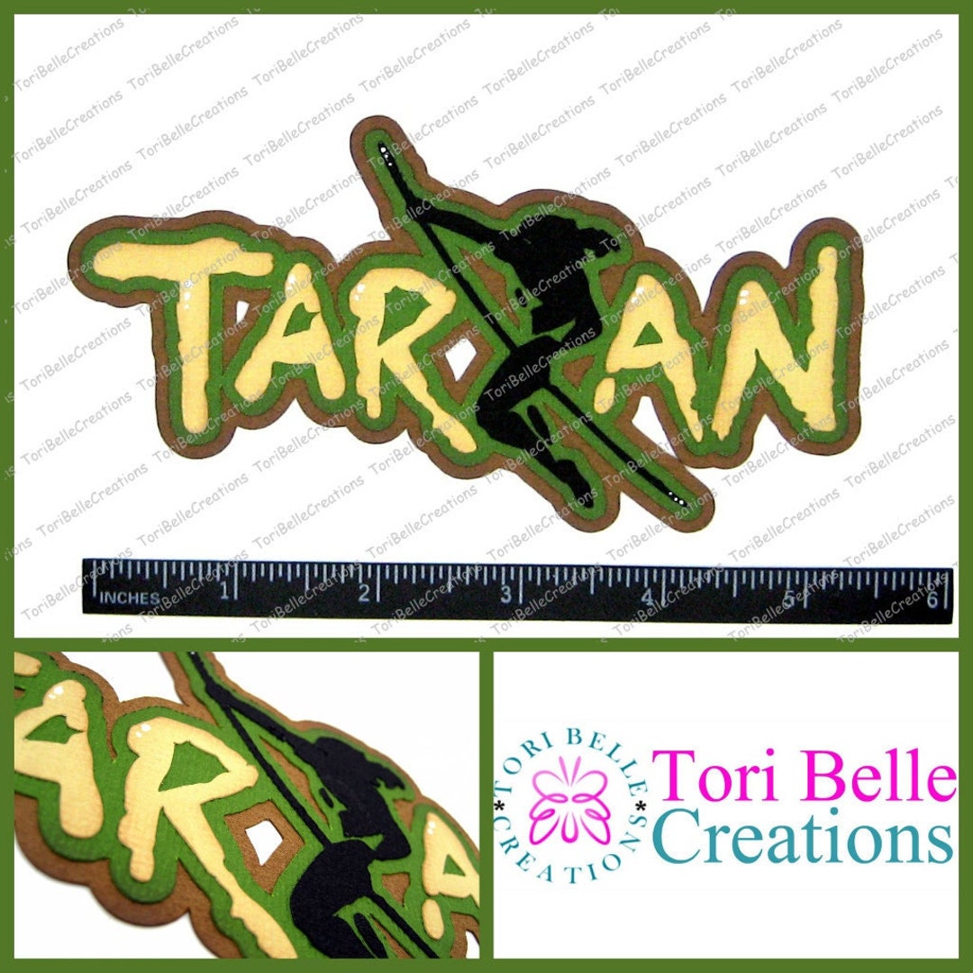 Tarzan Scrapbook Title: Handmade Paper Piecing Die Cut, Scrapbook Page ...
