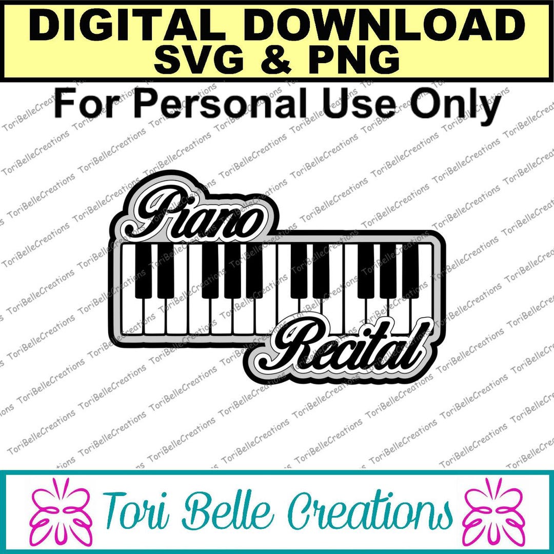 Piano Recital Title: Layered SVG Cut File for Scrapbooking (digital ...