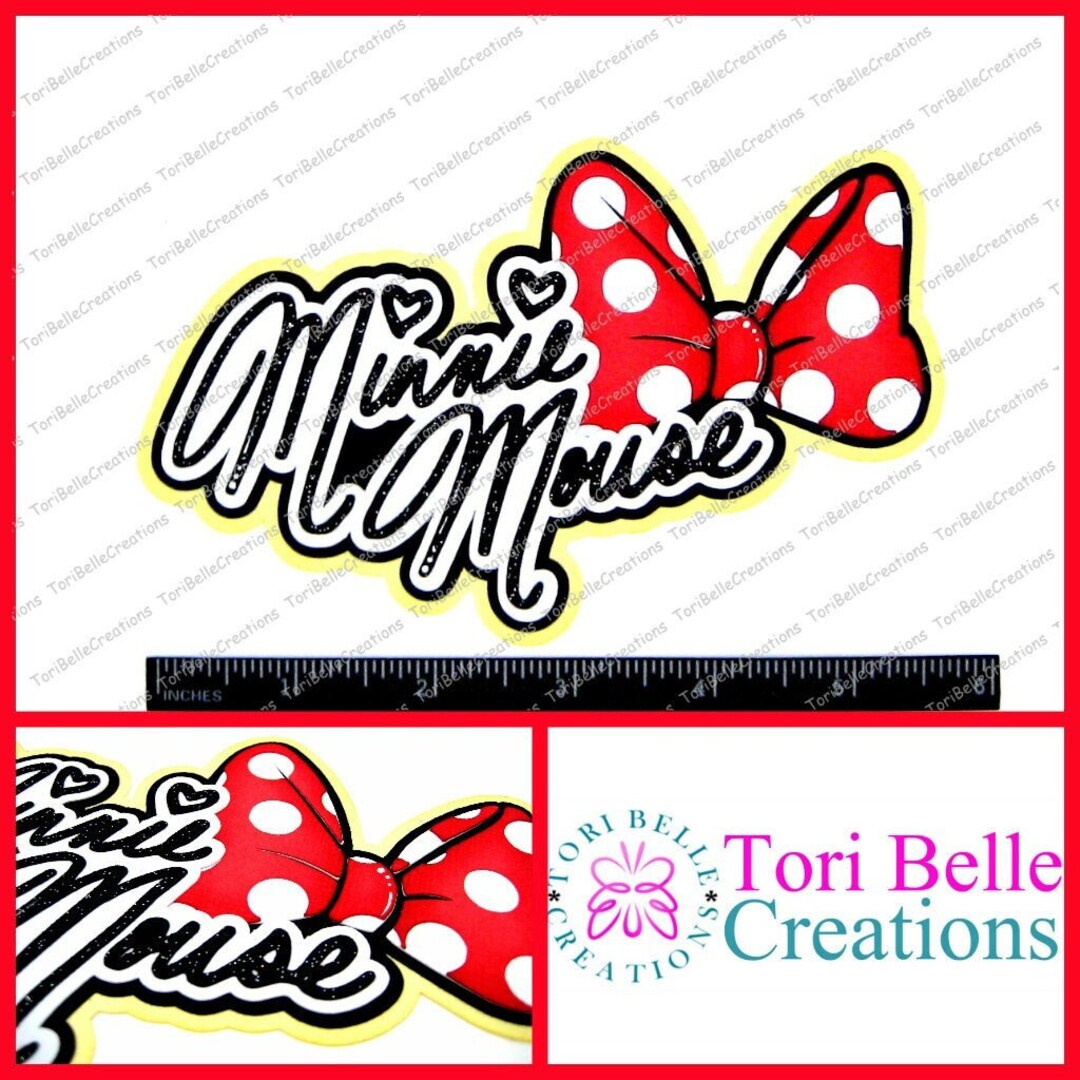 Minnie Mouse Scrapbook Title: Handmade Paper Piecing Die Cut, Scrapbook ...