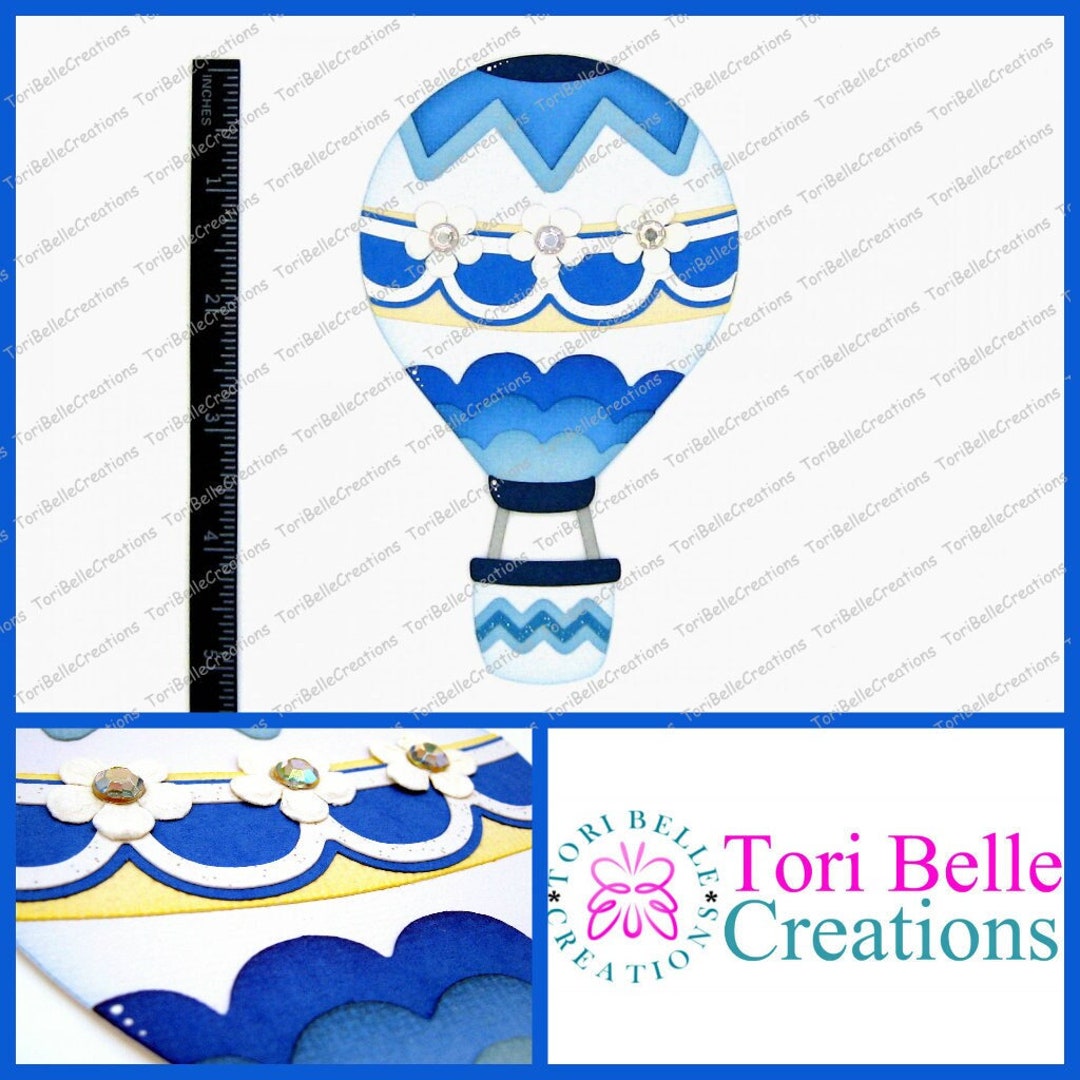 Hot Air Balloon Scrapbook Title: Handmade Paper Piecing Die Cut ...