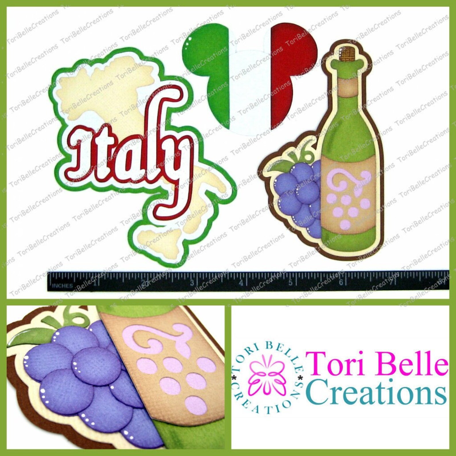 Italy Epcot World Showcase Scrapbook Title: Handmade Paper Piecing Die ...
