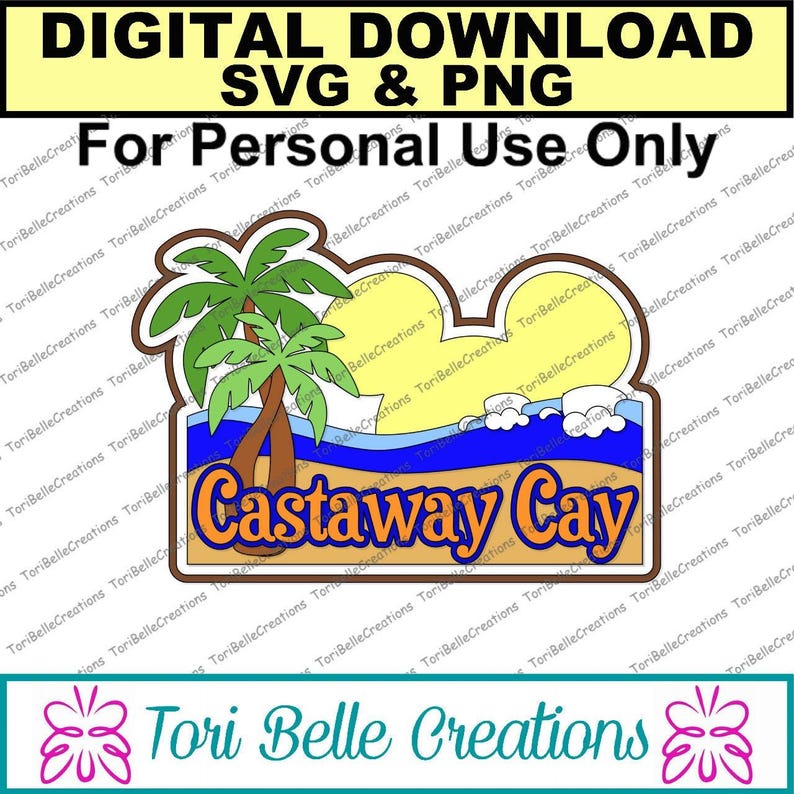 Castaway Cay Title: Layered SVG Cut File for Scrapbooking (digital ...