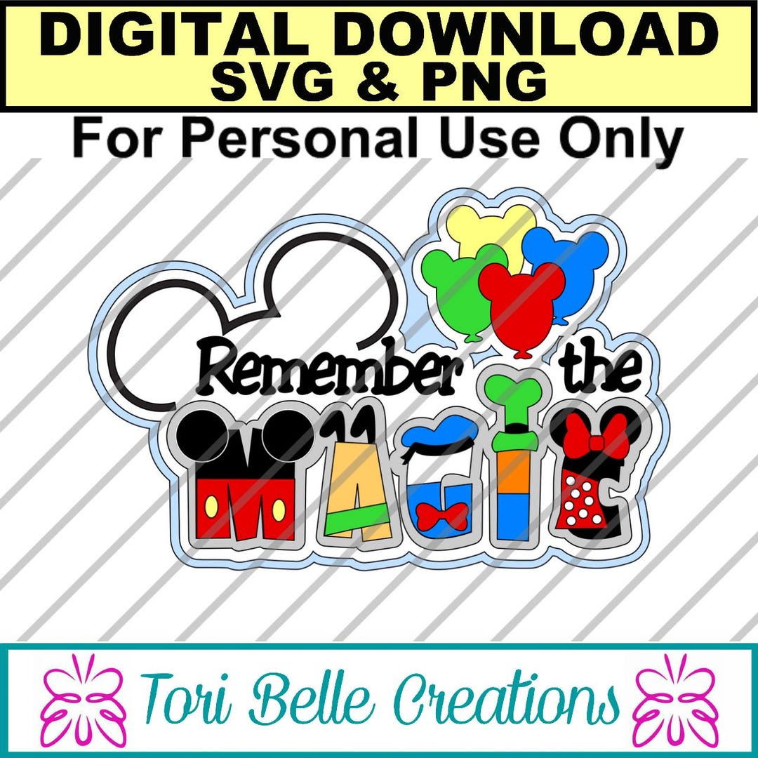 Remember the Magic Title: Layered SVG Cut File for Scrapbooking ...