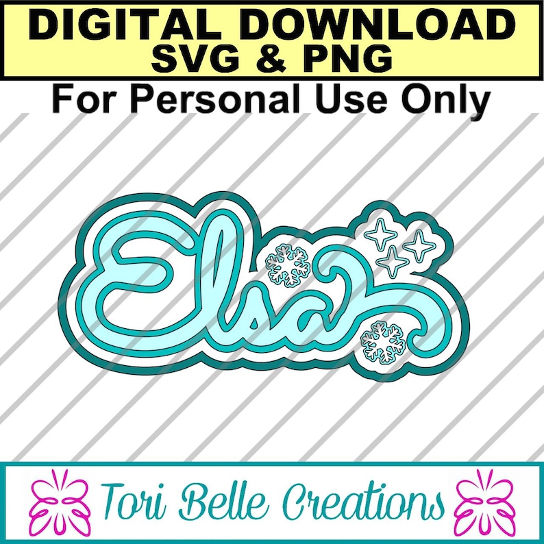 Elsa Frozen Title: Layered SVG Cut File for Scrapbooking (digital ...