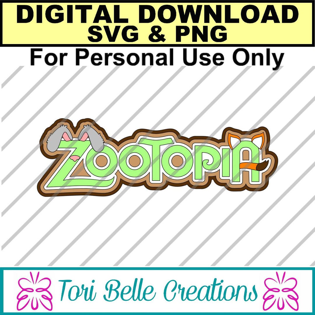 Zootopia Title: Layered SVG Cut File for Scrapbooking (digital Download ...