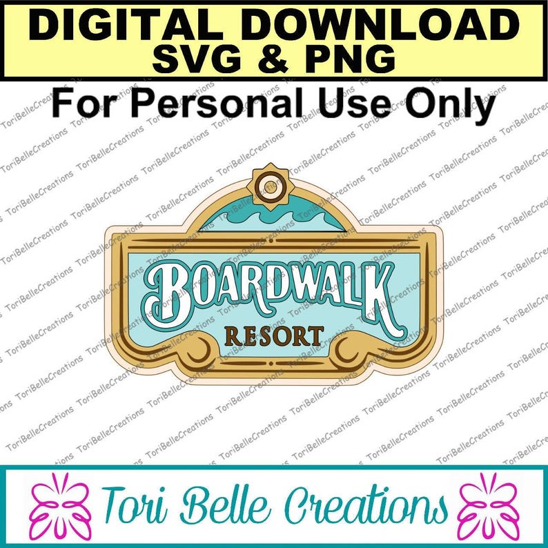 Boardwalk Resort Title: Layered SVG Cut File for Scrapbooking (digital ...