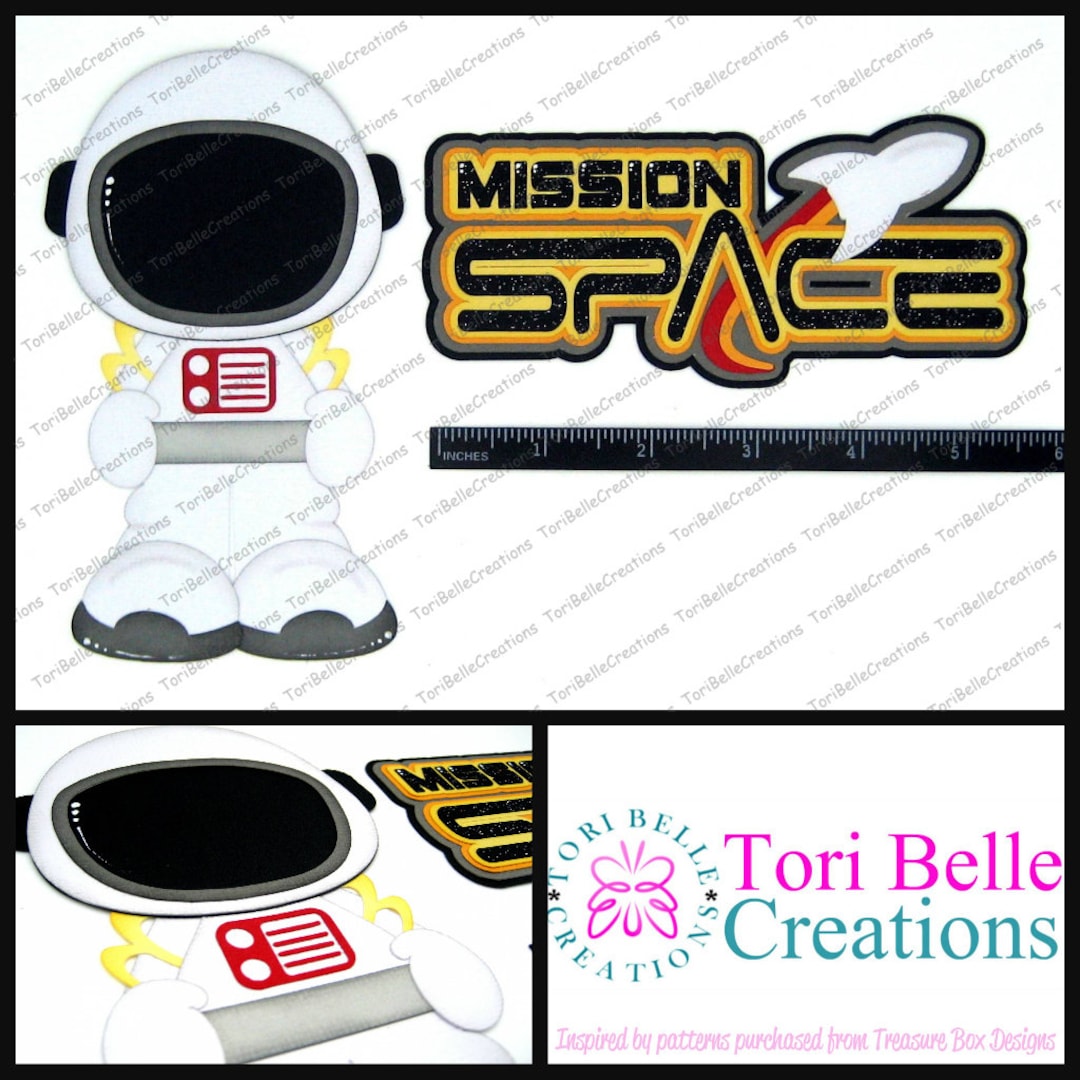 Mission Space & Astronaut: Handmade Paper Piecing Die Cut, Scrapbook ...