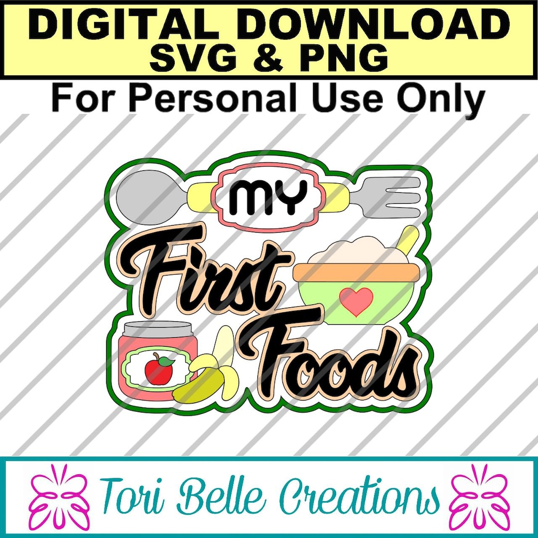 My First Foods Title: Layered SVG Cut File for Scrapbooking (digital ...