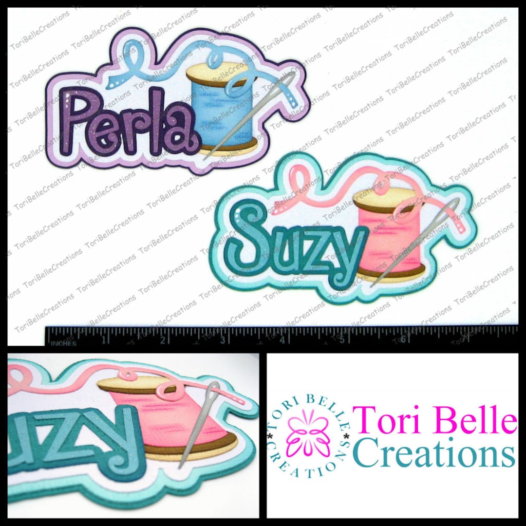 Perla and Suzy Scrapbook Titles: Handmade Paper Piecing Die Cut ...