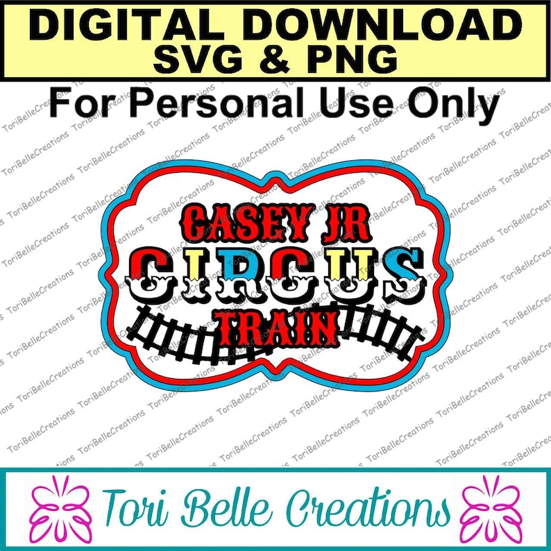 Casey Jr. Circus Train Title: Layered SVG Cut File for Scrapbooking ...