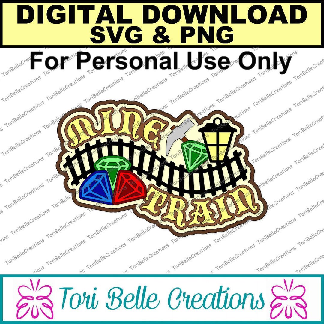 Mine Train Title: Layered SVG Cut File for Scrapbooking (digital ...
