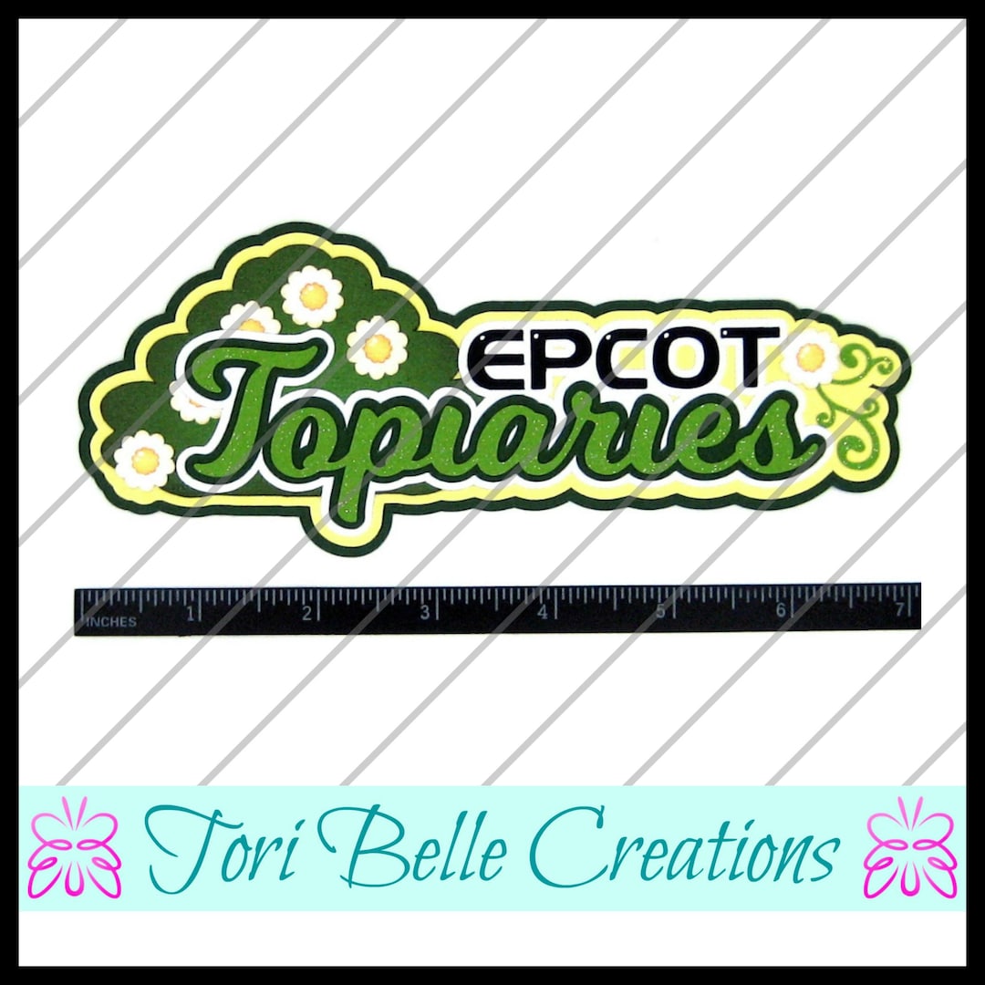 Epcot Topiaries Scrapbook Title: Handmade Paper Piecing Die Cut ...