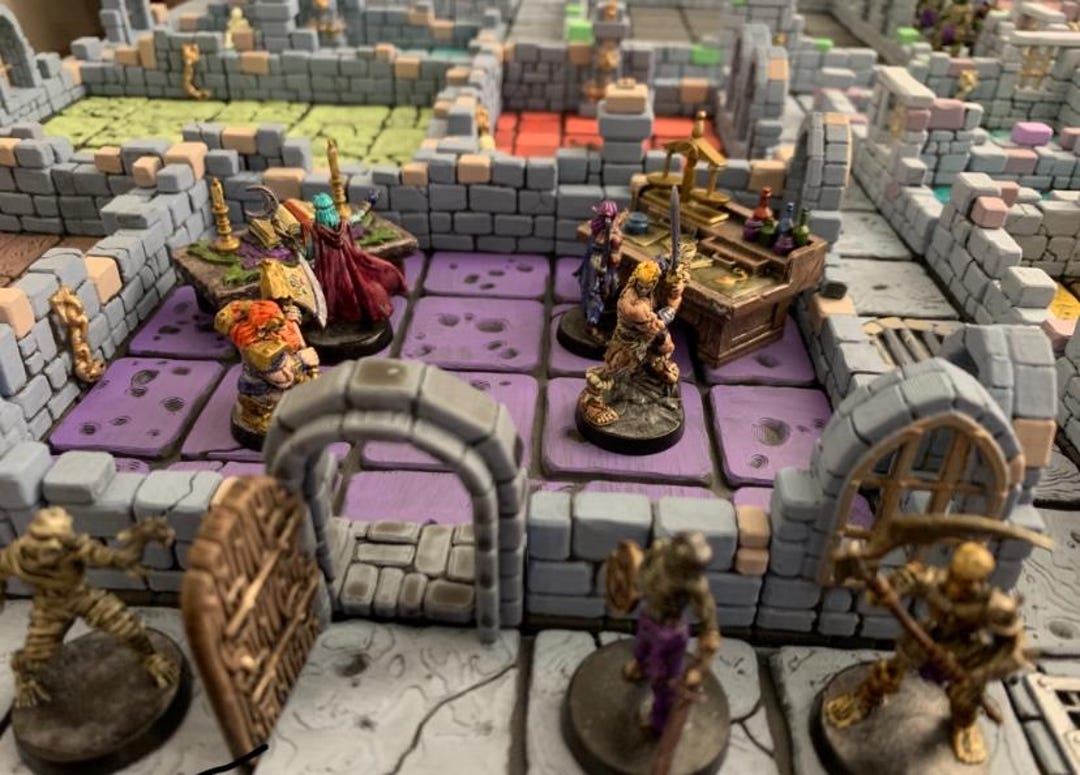 Heroquest Board 3D Printed and Hand Painted Complete Board - Hand ...
