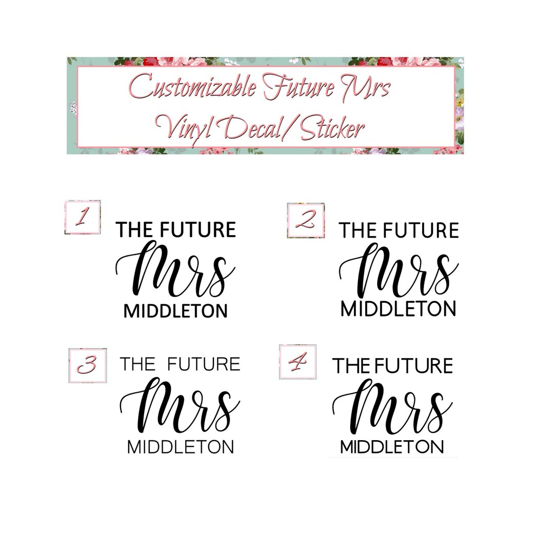 The Future Mrs Customizable Vinyl Decal/sticker for Car/laptop/tumbler ...