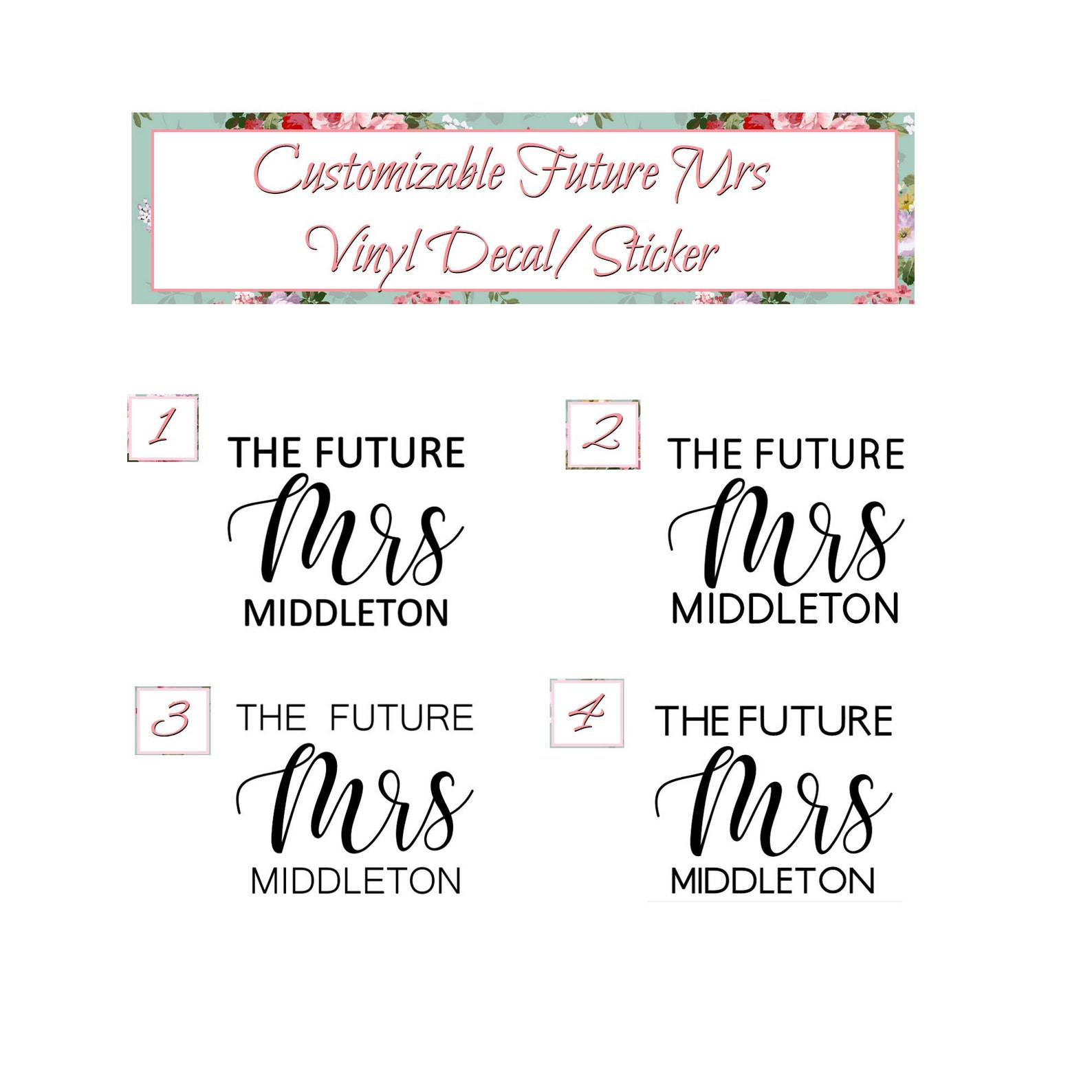 The Future Mrs Customizable Vinyl Decal/sticker for Car/laptop/tumbler ...