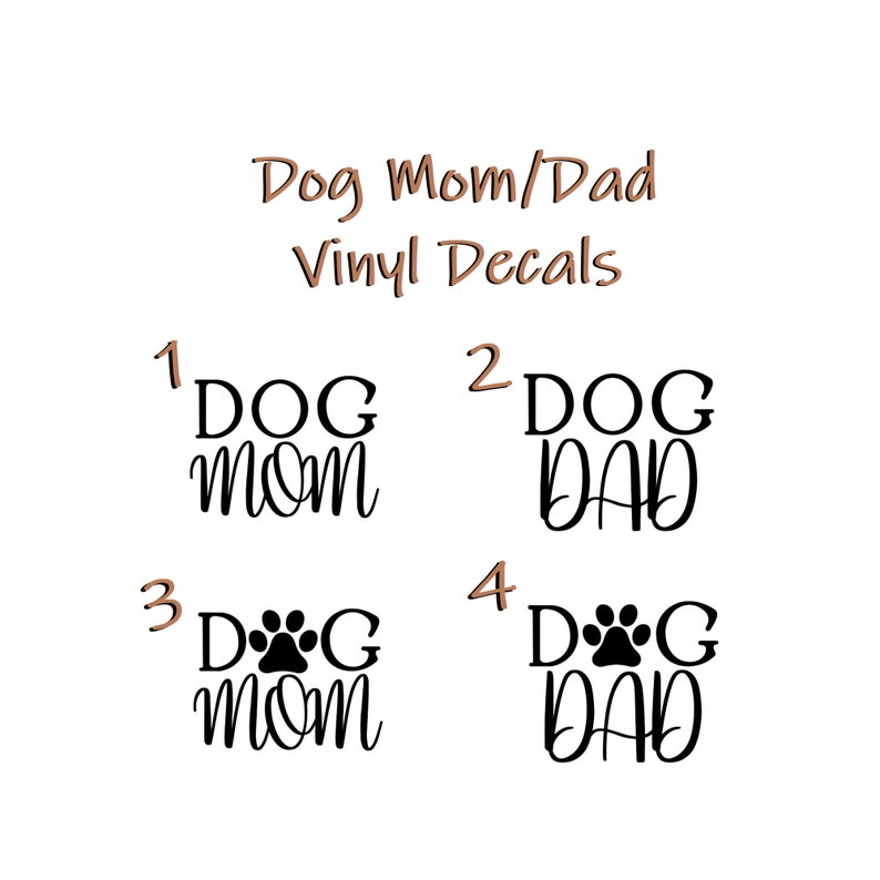 Dog Mom/dog Dad Vinyl Decal/sticker for Car/laptop/tumbler - Etsy