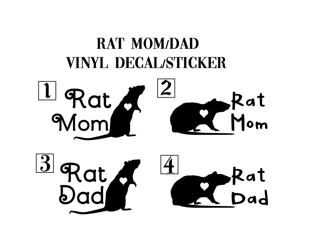 Rat Mom/rat Dad W/heart Vinyl Decal/sticker for Car/laptop/tumbler - Etsy