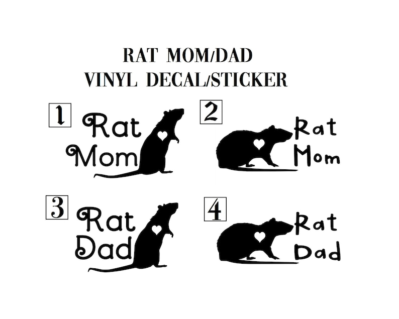 Rat Mom/rat Dad W/heart Vinyl Decal/sticker for Car/laptop/tumbler - Etsy