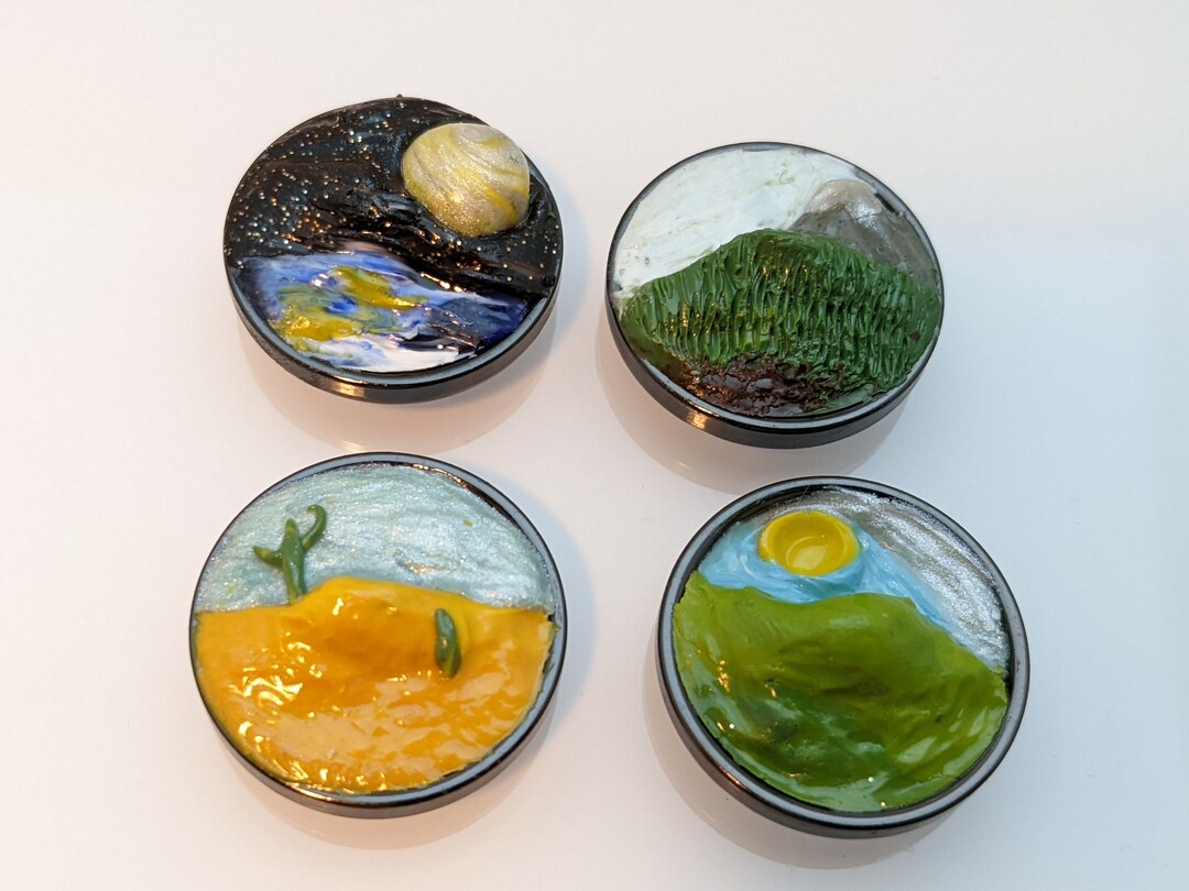 Landscape Magnets Set of Four Ocean at Night Dessert - Etsy